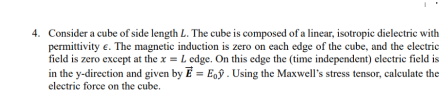 Solved Consider a cube of side length L. The cube is | Chegg.com