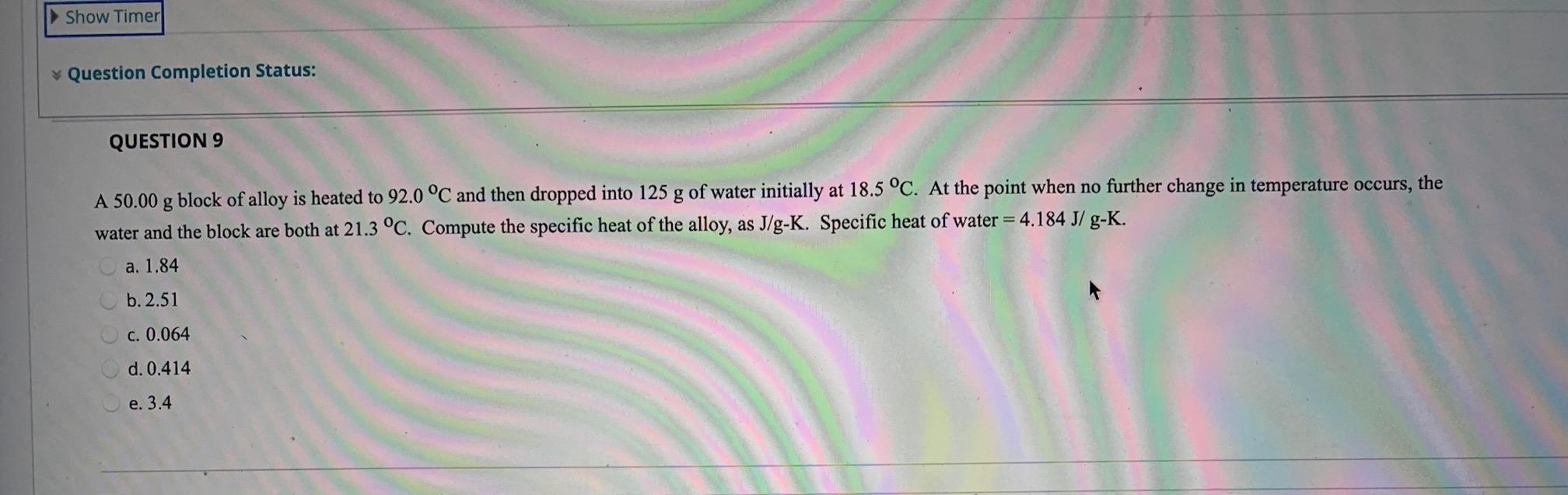 Solved → Show Timer Question Completion Status: QUESTIONS A | Chegg.com