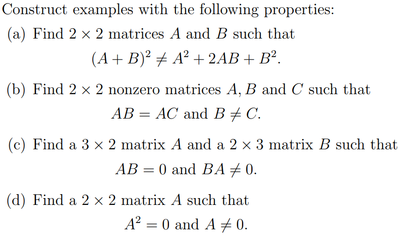 Solved Construct exaruples with the following propertis: (a) | Chegg.com