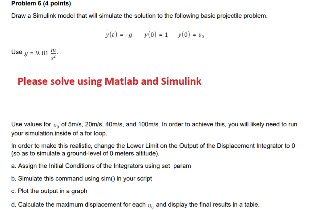 Problem 6 4 Points Draw A Simulink Model That Will 