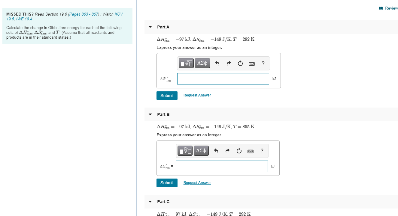 Solved Review MISSED THIS? Read Section 19.6 (Pages 863 - | Chegg.com