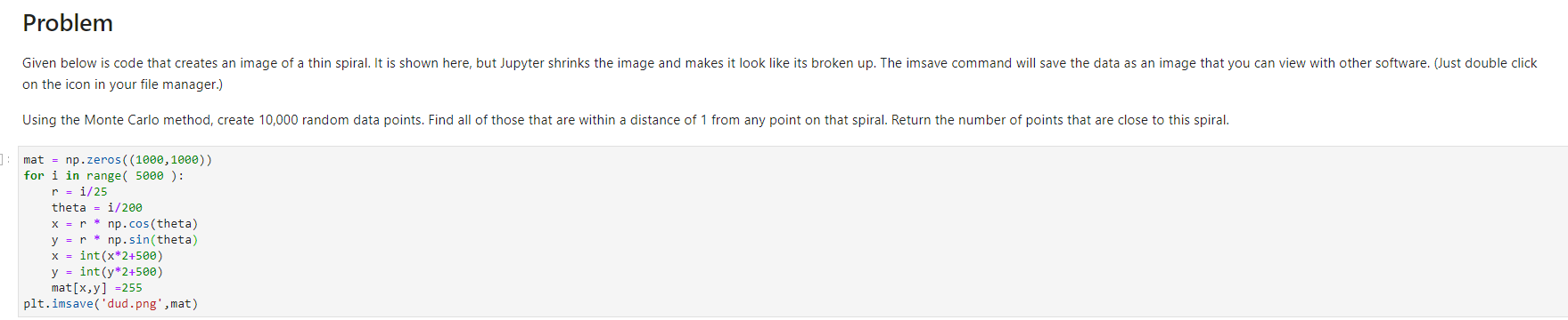 Problem Given below is code that creates an image of | Chegg.com
