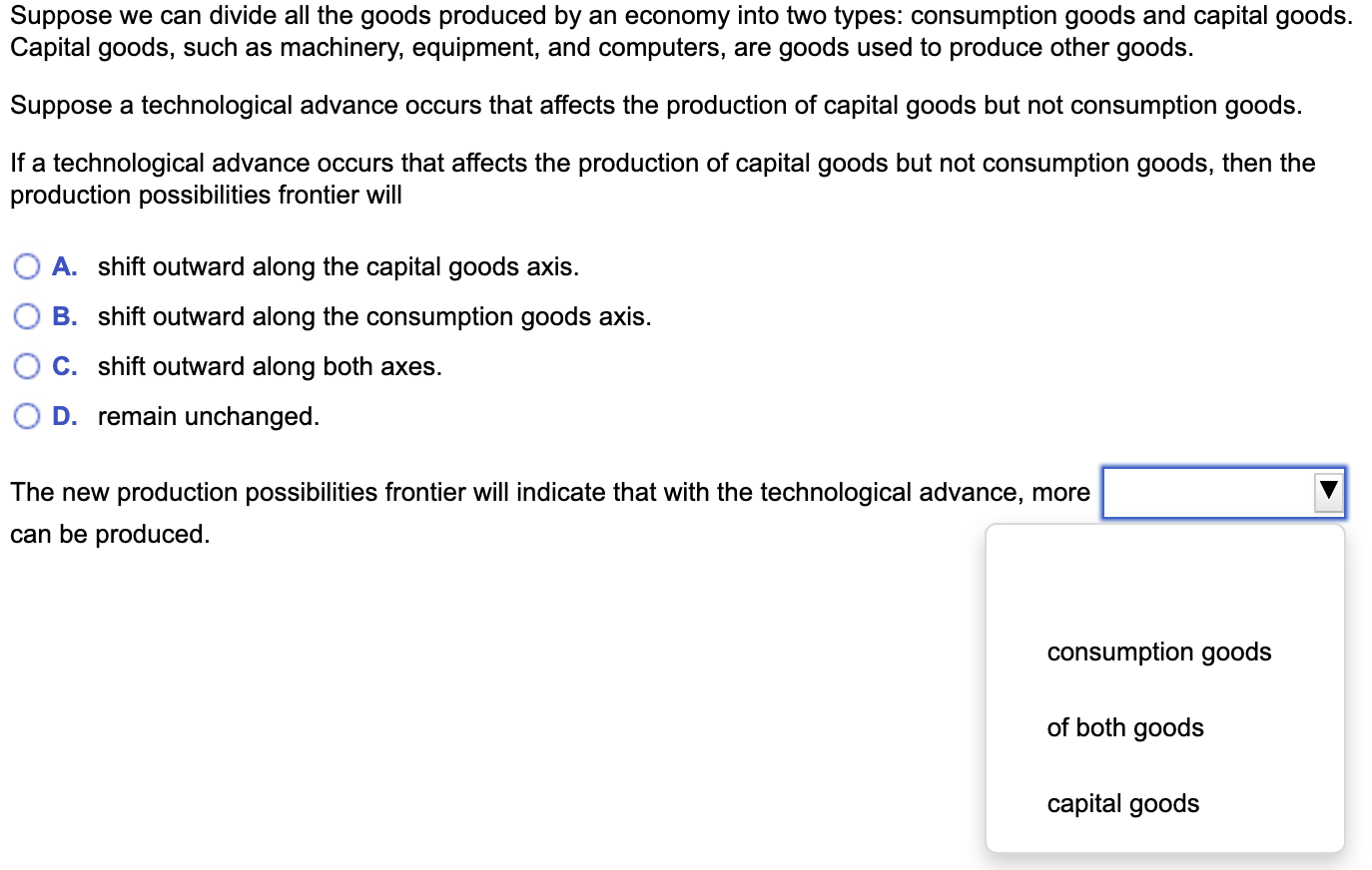 Solved Suppose we can divide all the goods produced by an | Chegg.com