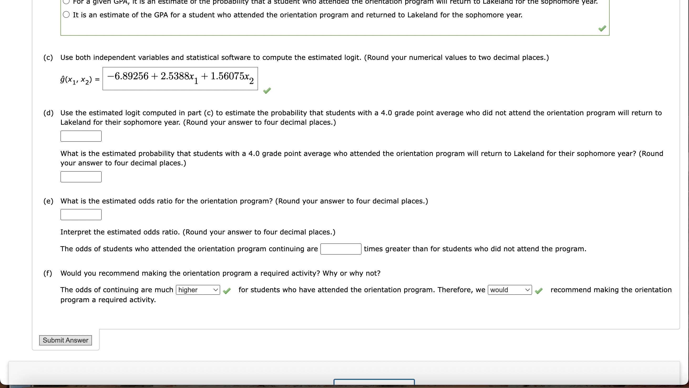 Solved Over the past few years the percentage of students | Chegg.com