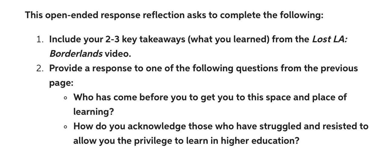 This open-ended response reflection asks to complete | Chegg.com
