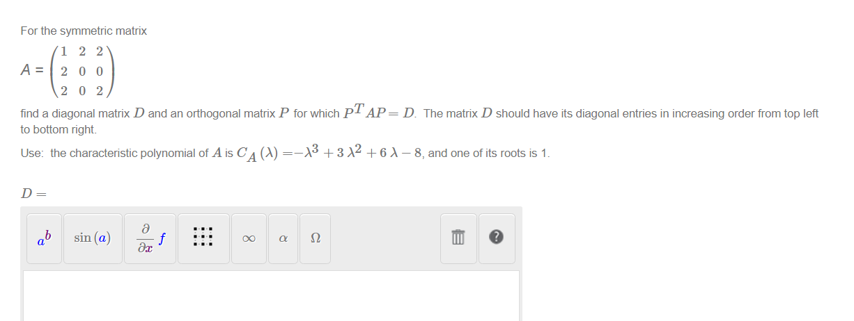 Solved PLS NEED IT UGENTLY For the symmetric matrix A = | Chegg.com
