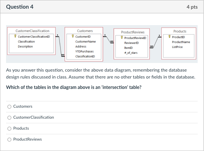 Solved Question 4 4 pts CustomerClassification * Customer | Chegg.com