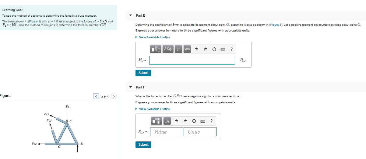 Solved Part E Learning Goal: To use the method of sections | Chegg.com