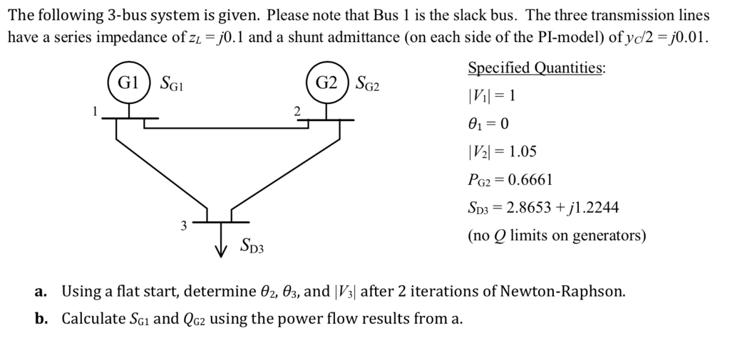 The following 3-bus system is given. Please note that | Chegg.com