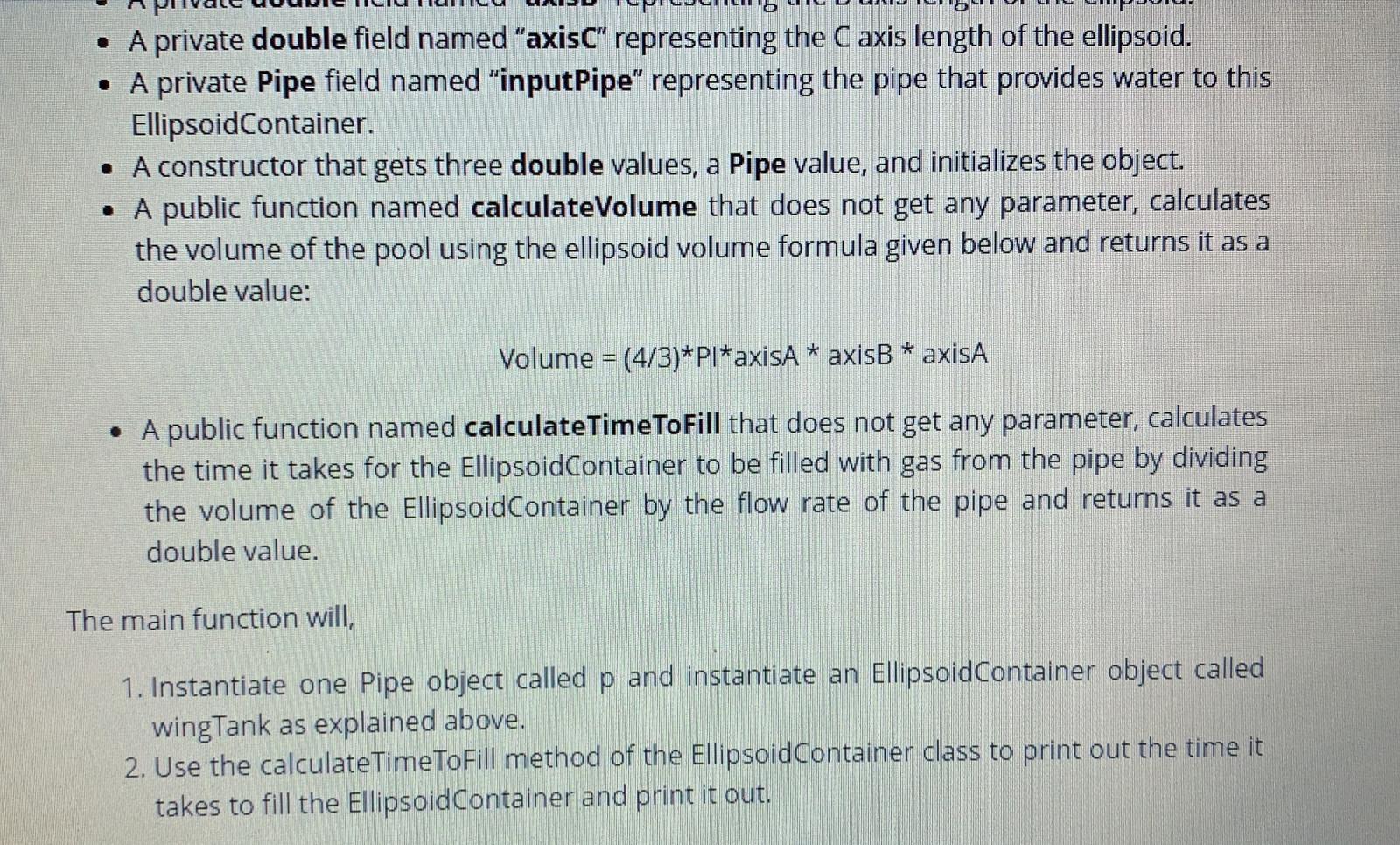 Solved Assignment Write two local classes named Pipe and | Chegg.com