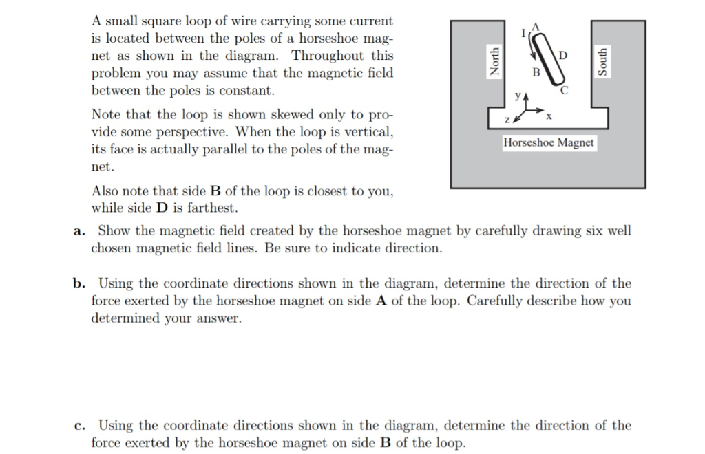 Solved A small square loop of wire carrying some current is | Chegg.com