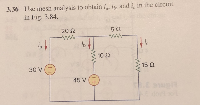 Solved Use mesh analysis to obtain la, ib, and ic in the | Chegg.com