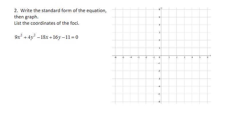 Solved 2. Write the standard form of the equation, then | Chegg.com