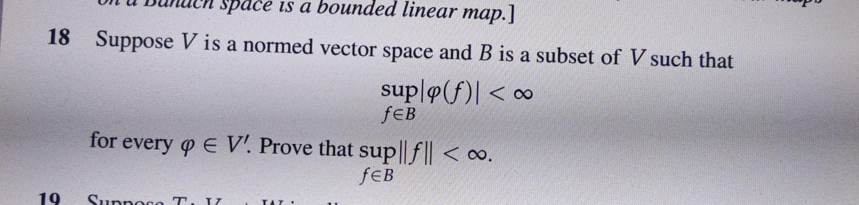 Solved 18 Suppose V is a normed vector space and B is a | Chegg.com