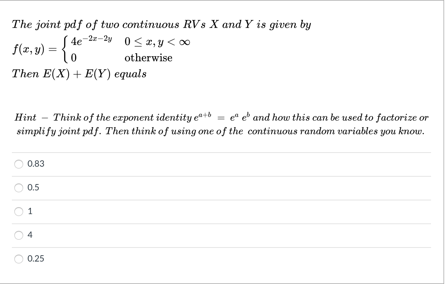 Solved The joint pdf of two continuous RVs X and Y is given | Chegg.com