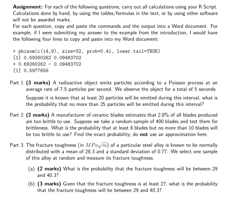 Solved Assignment: For each of the following questions, | Chegg.com