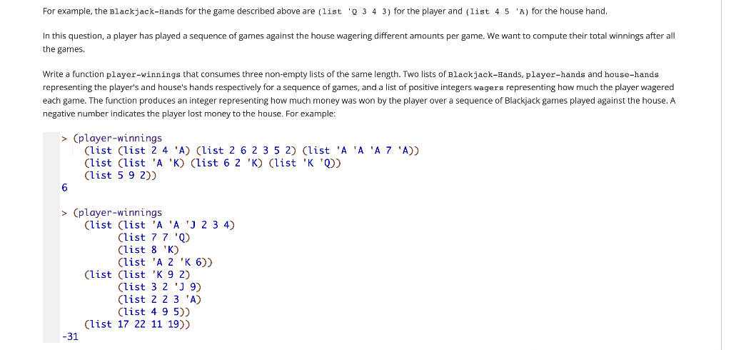 Solved Question 3: Blackjack winnings Blackjack is a popular | Chegg.com