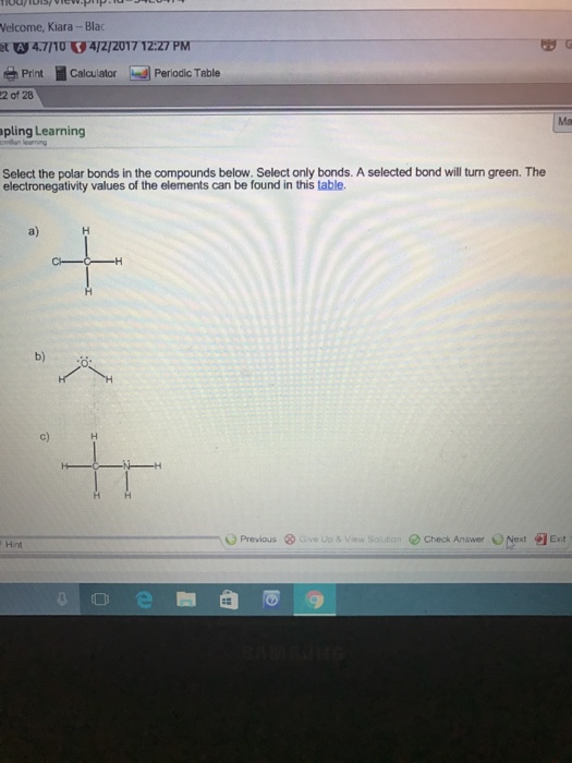 Solved Select the polar bonds in the compounds below. Select | Chegg.com