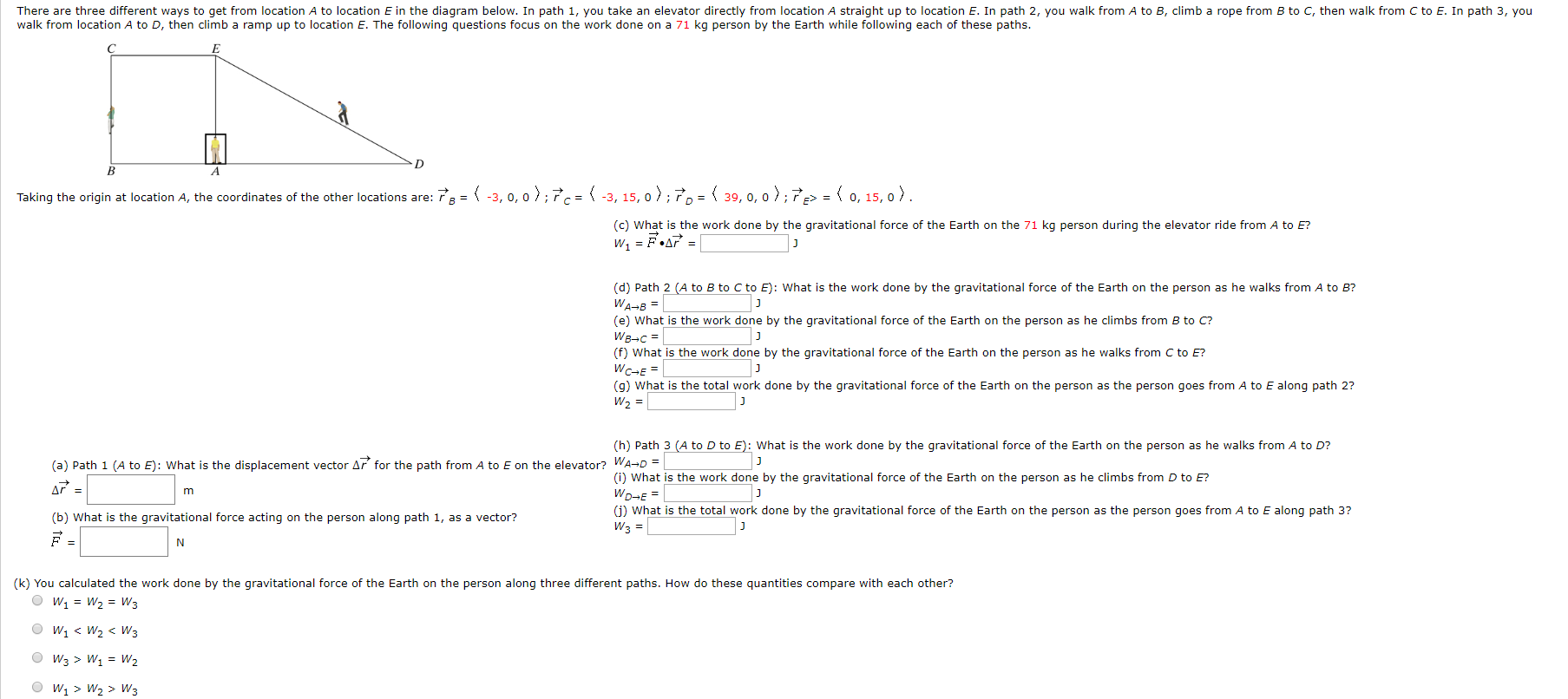 Solved There are three different ways to get from location A | Chegg.com