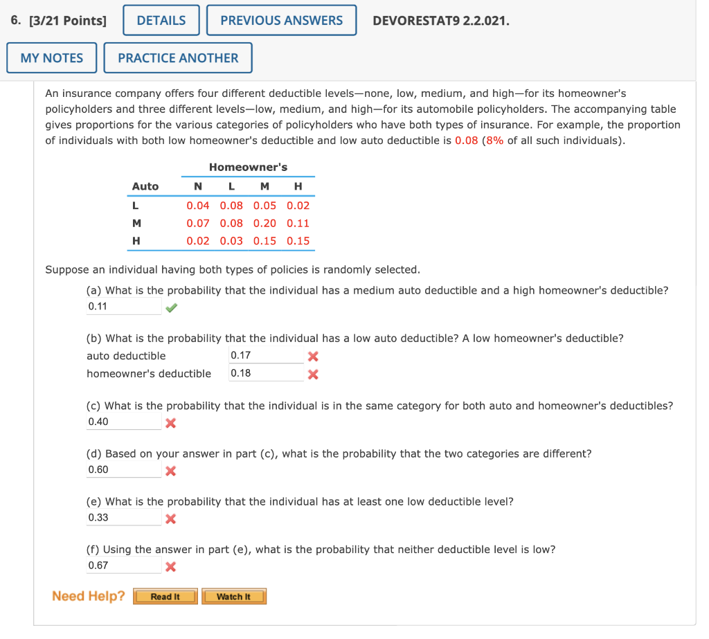 Solved 6. [3/21 Points] DETAILS PREVIOUS ANSWERS DEVORESTAT9 | Chegg.com
