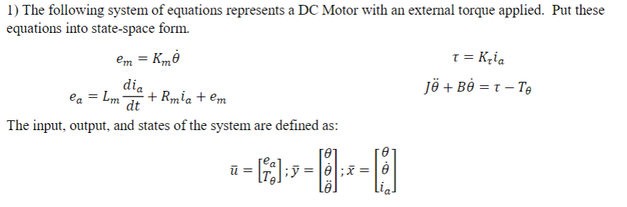 Solved The following system of equations represents a DC | Chegg.com