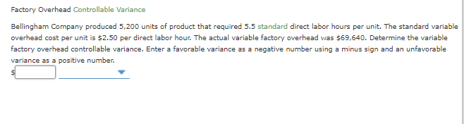 Solved Factory Overhead Controllable Variance Bellingham | Chegg.com