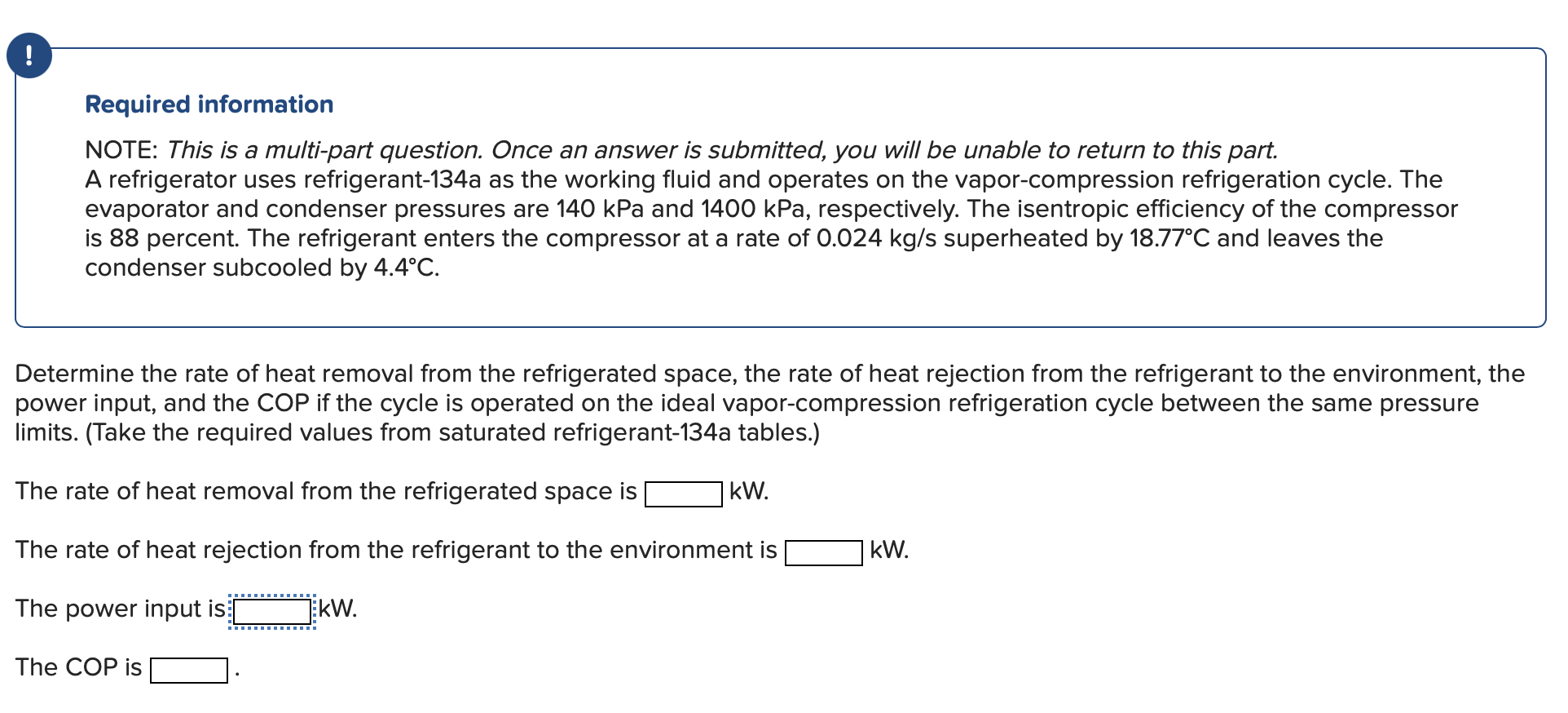 Solved Required information NOTE: This is a multi-part | Chegg.com