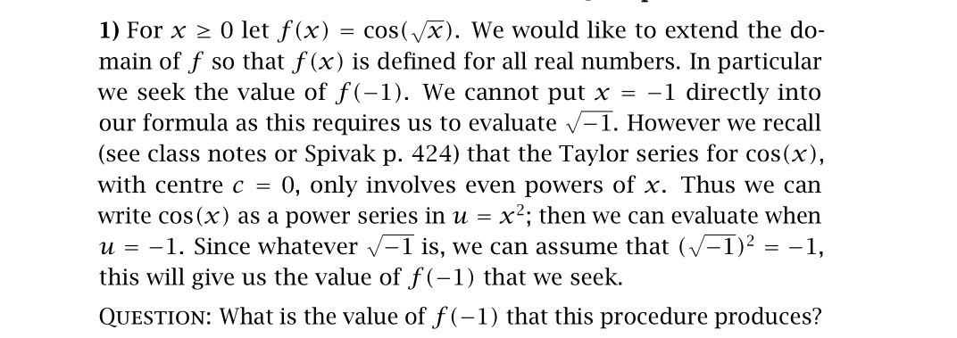 Solved 1) For x > 0 let f(x) = cos(vX). We would like to | Chegg.com