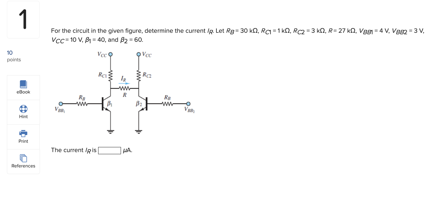 Solved For the circuit in the given figure, determine the | Chegg.com