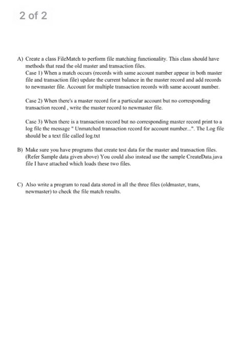 Solved Assignment 2- File Matching Write a simple file | Chegg.com