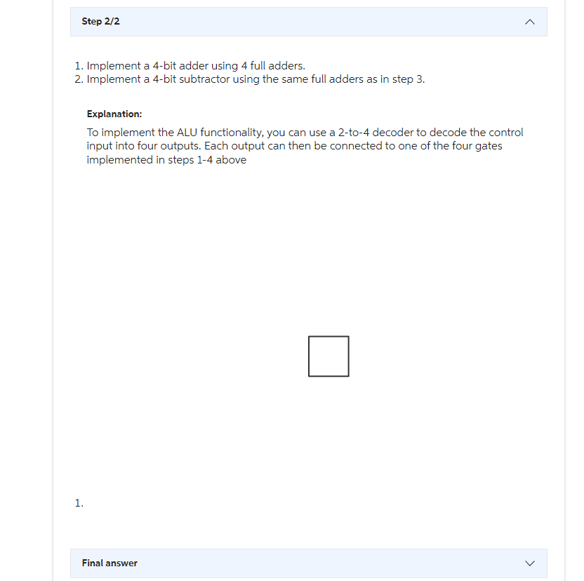1. Implement a 4-bit adder using 4 full adders. 2. | Chegg.com