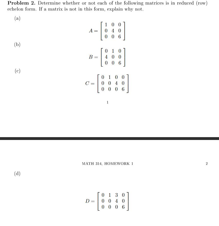 Solved Problem 2. Determine whether or not each of the | Chegg.com