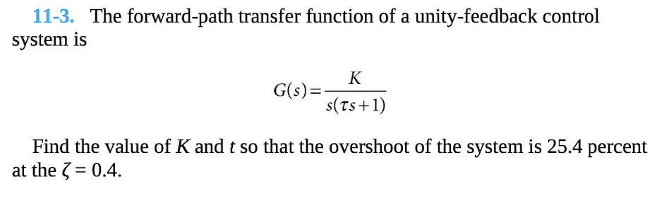 11-3. The forward-path transfer function of a | Chegg.com
