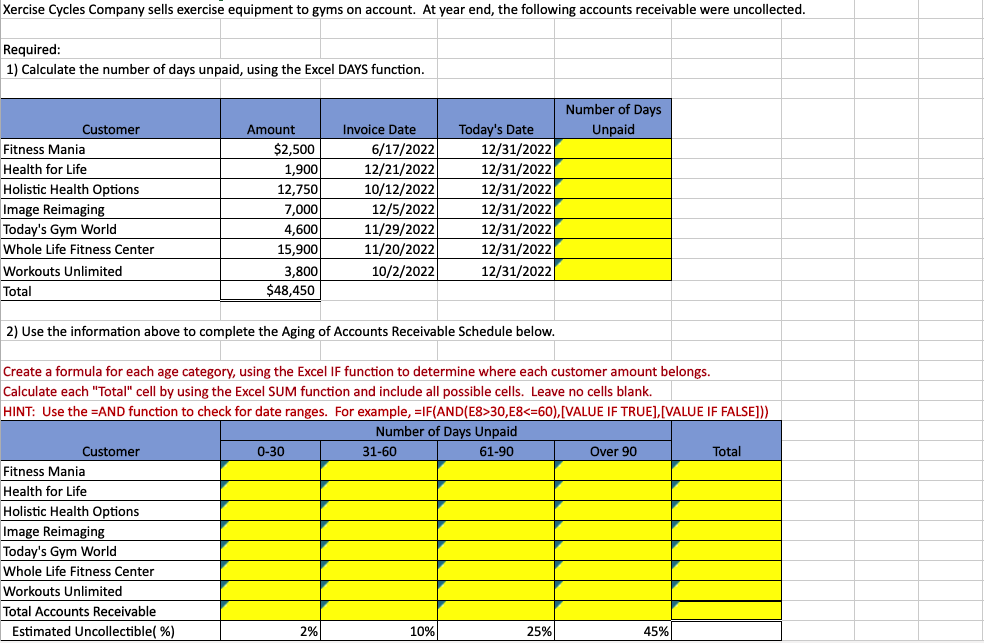 Solved Xercise Cycles Company sells exercise equipment to | Chegg.com