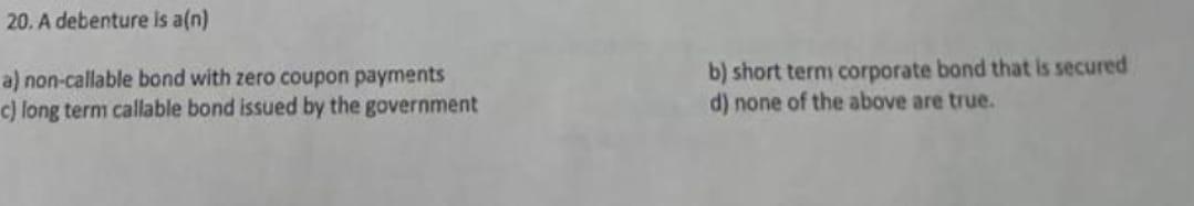 Solved a) non-callable bond with zero coupon payments b) | Chegg.com