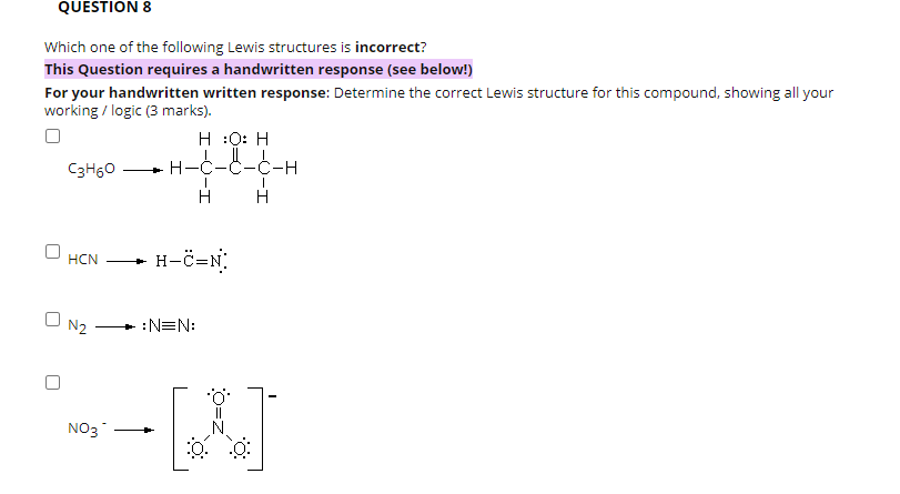 Solved Which one of the following Lewis structures is | Chegg.com