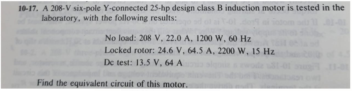 Solved 10-17. A 208-V six-pole Y-connected 25-hp design | Chegg.com