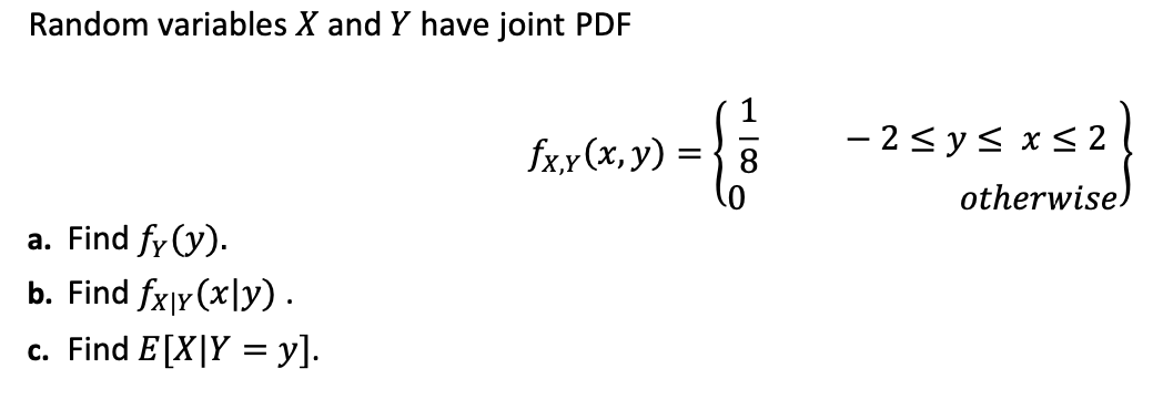 Solved Random variables X and Y have joint PDF | Chegg.com