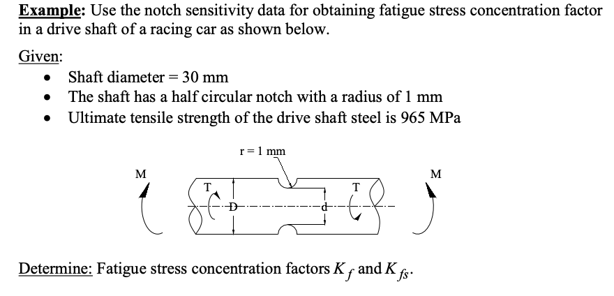 Solved Example: Use the notch sensitivity data for obtaining | Chegg.com