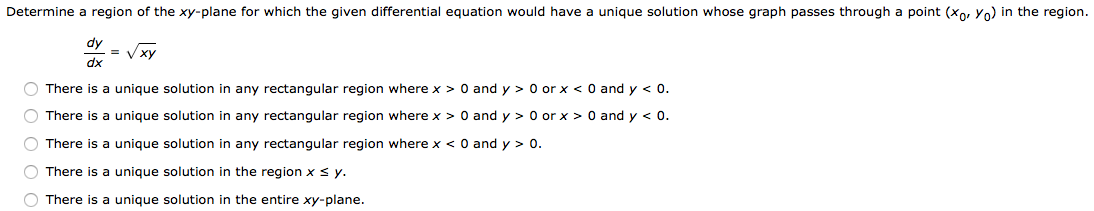 Solved Determine a region of the xy-plane for which the | Chegg.com