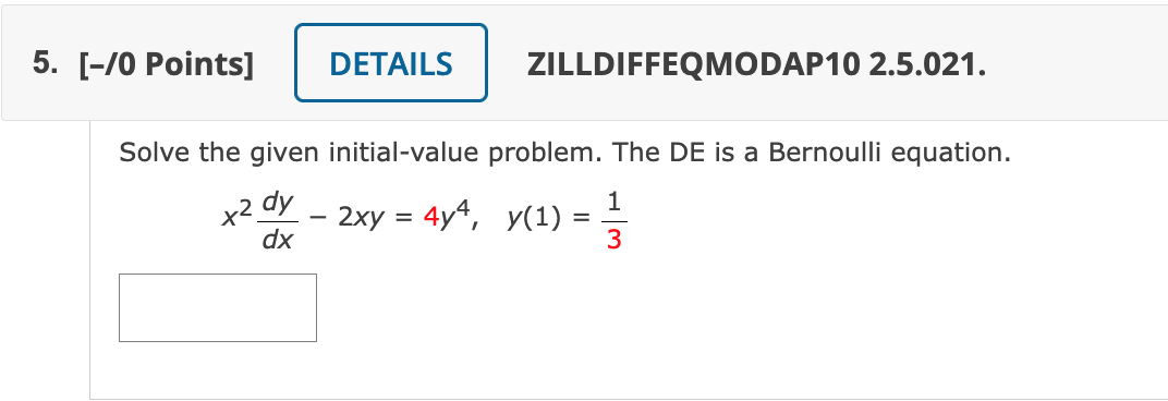 Solved 5 10 Points Zilldiffeqmodap10 25021 Solve The 
