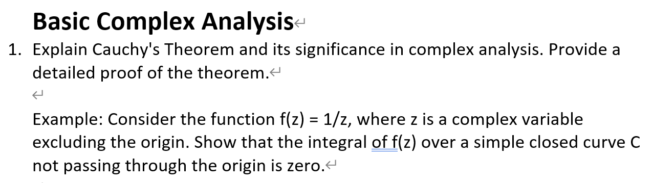 Solved Basic Complex Analysis Explain Cauchy's Theorem and | Chegg.com