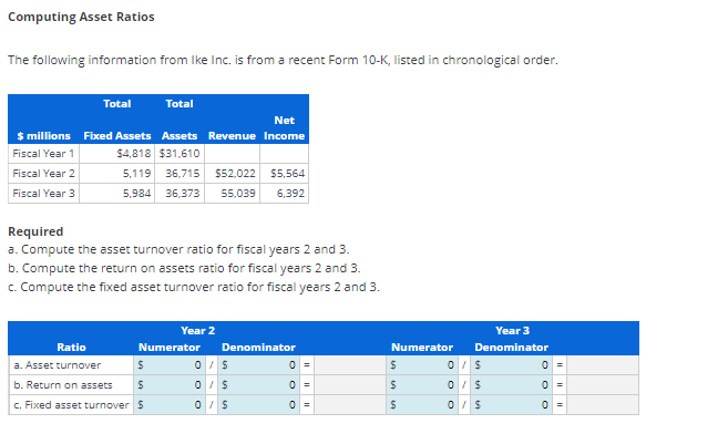Solved Computing Asset Ratios The following information from | Chegg.com