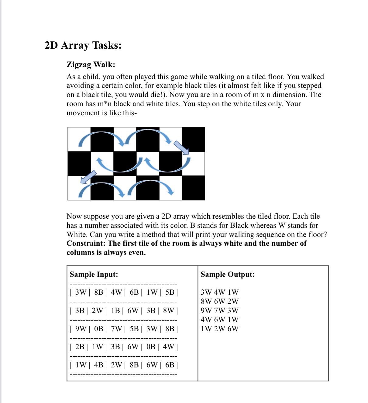 Solved Zigzag Walk: As a child, you often played this game | Chegg.com