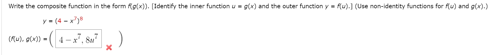 Solved Write the composite function in the form f(g(x)). | Chegg.com