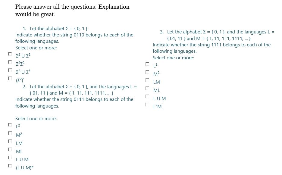 Solved Please answer all the questions: Explanation would be | Chegg.com