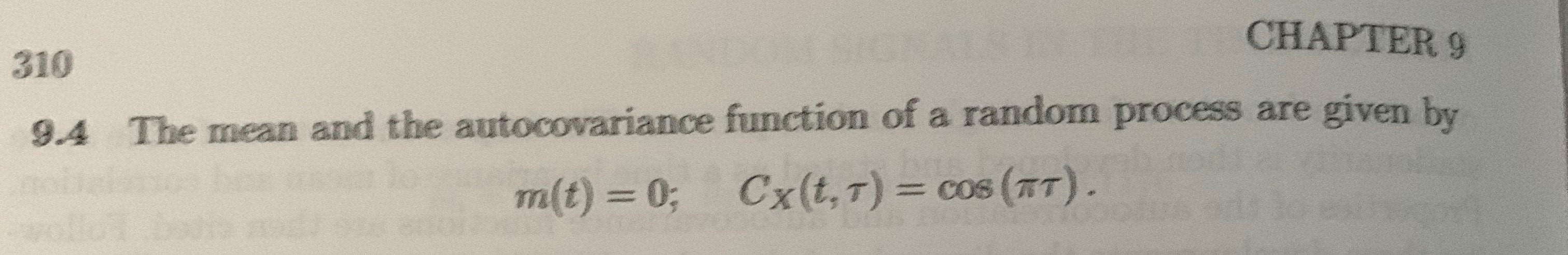 Solved WulciTelation function of the Gaussian random process | Chegg.com