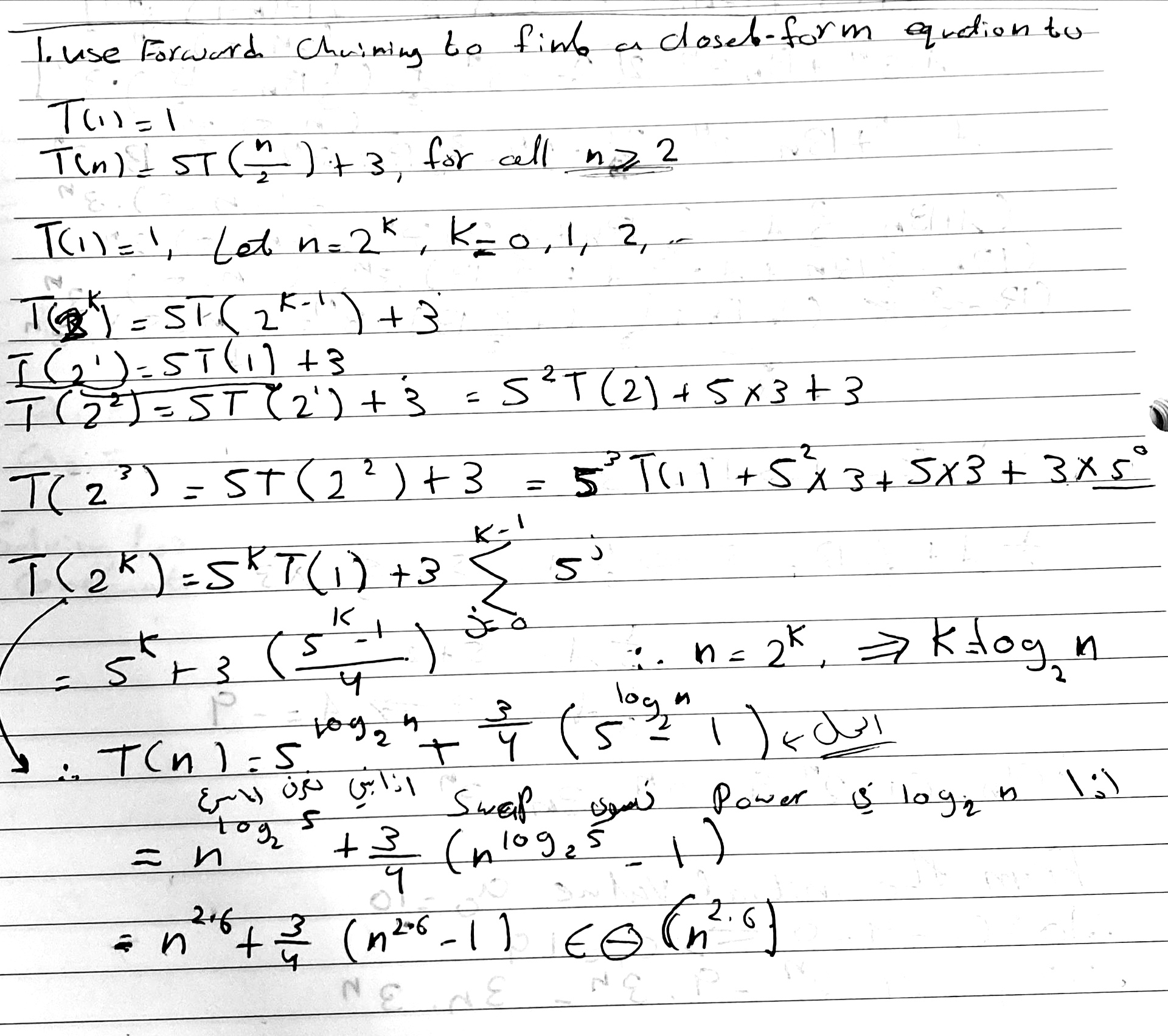Solved Solve question 1 please. T(n) =8T(n/2)+n^3+7Solve | Chegg.com
