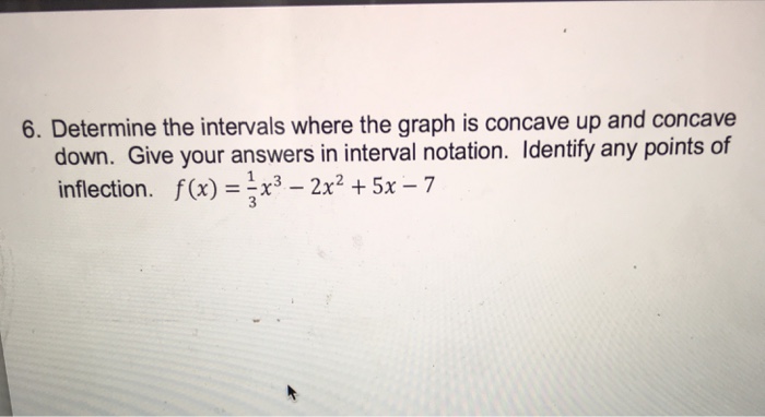 Solved 6. Determine the intervals where the graph is concave | Chegg.com