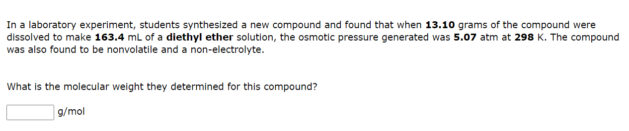 Solved In a laboratory experiment, students synthesized a | Chegg.com